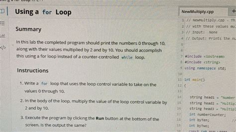 answered using a for loop newmultiply cpp 1 … bartleby