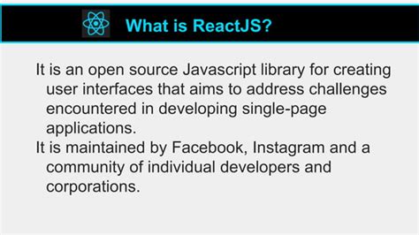 Simple Reactjs Presentation By Tolu Komolafe Ppt