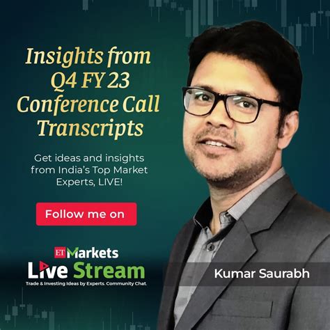 Kumar Saurabh On Linkedin Will Be Live On Etmarkets Livestream After A Month Gap Will Talk