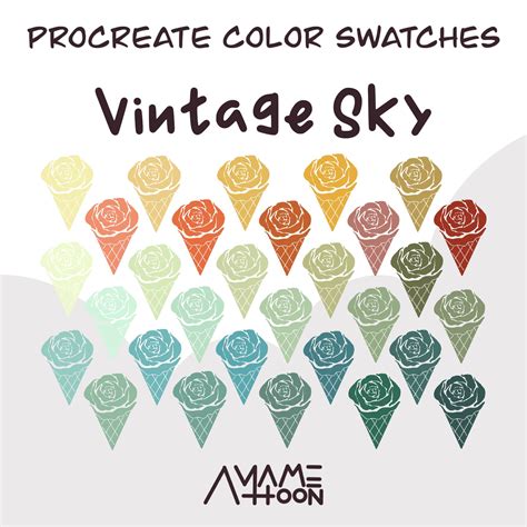 Color Palette Procreate Swatches Procreate Vintage Color Etsy