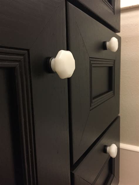 After Minwax Polyshades Ebony With Milk Glass Knobs Minwax