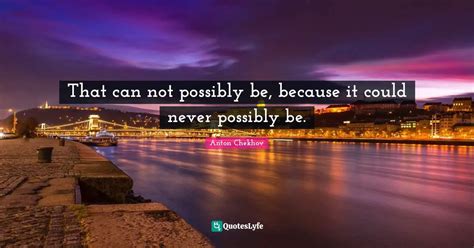 That Can Not Possibly Be Because It Could Never Possibly Be Quote