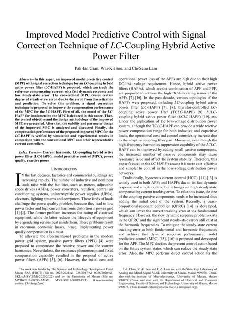Pdf Improved Model Predictive Control With Signal Correction
