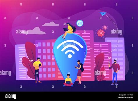 Public Wi Fi Hotspot Concept Vector Illustration Stock Vector Image And Art Alamy