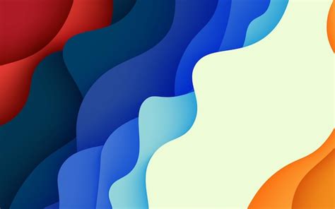 Premium Vector Multi Colored Blue Red Orange Overlap Layers Papercut Wavy Background Eps10 Vector