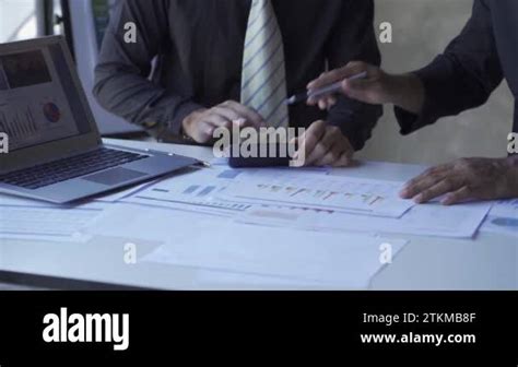 Asian Businessman Close Up Brainstorming Analytical Calculation Plan Meeting And Team Leader