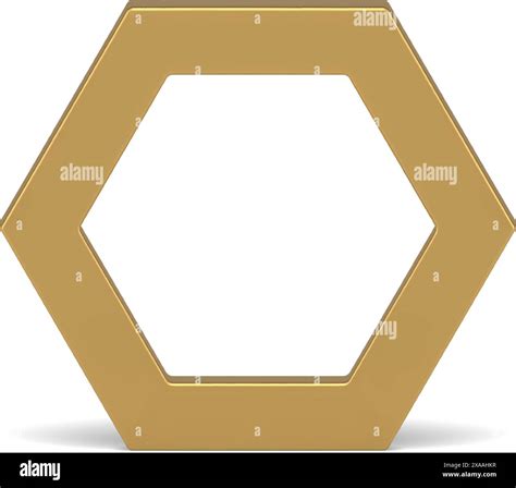 Golden Metallic Hexagonal Geometric Shape Angled Border Construction Realistic Vector