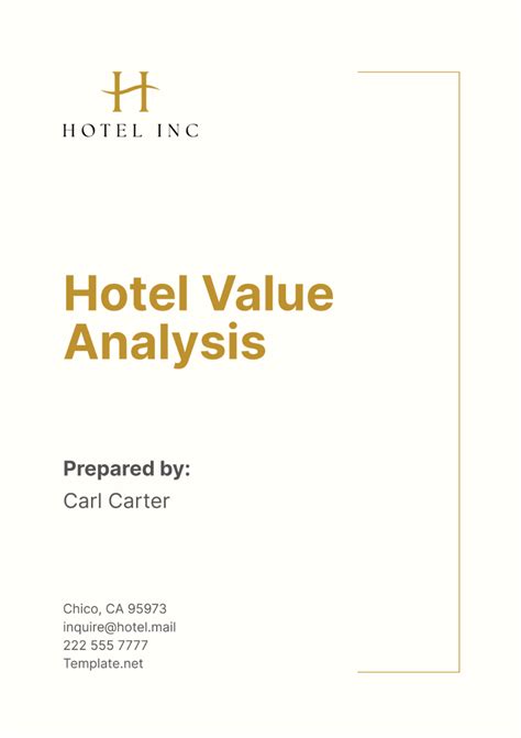 Free Hotel Value Analysis Template To Edit Online