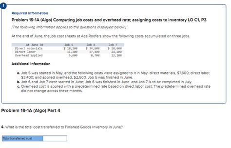 Solved Required InformatlonProblem A Algo Computing Chegg Com