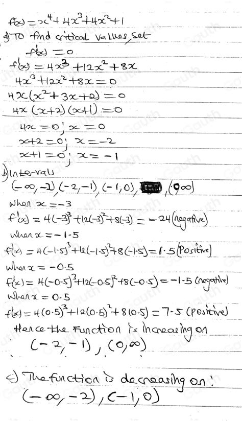 solved 3 x 3 for function find a the critical values b the