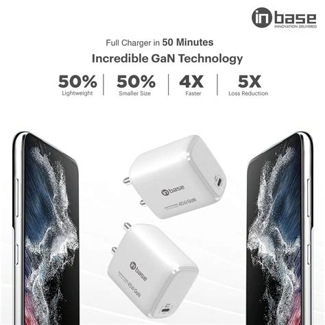 Buy Inbase 45w Type C 1 Port Fast Charger Type C To Type C Cable Short Circuit Protection