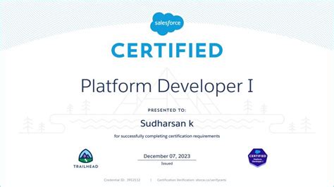 Sudharsan K On Linkedin Salesforcecertification Platformdeveloperi
