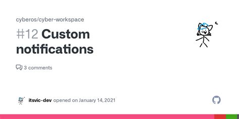 custom notifications · issue 12 · cyberos cyber workspace · github