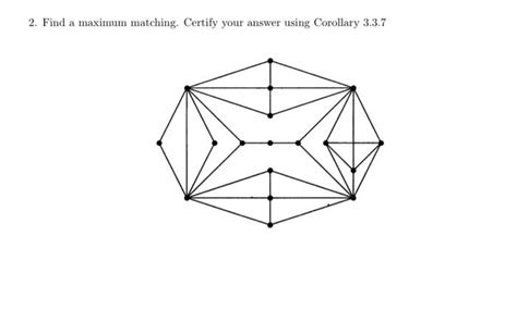 Solved Find A Maximum Matching Certify Your Answer Using Chegg