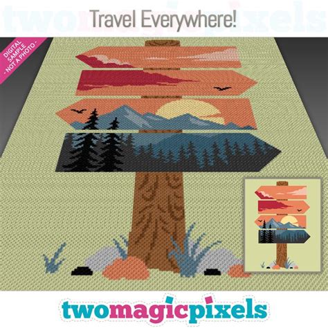 travel everywhere c2c graph sc graph cross stitch graph by two magic