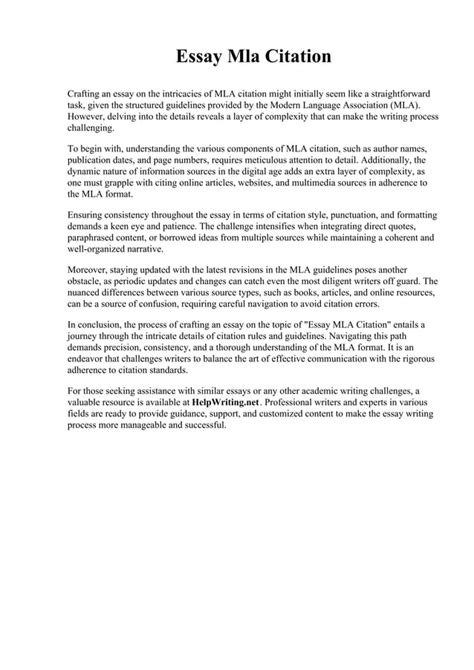 Essay Mla Citation Michigan State University Pdf Science