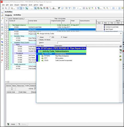 Activity Codes In Primavera P6 Professional Ten Six Consulting