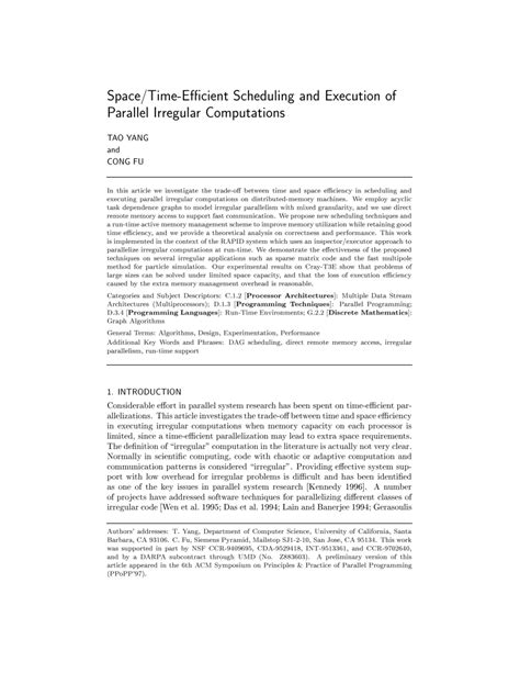 pdf space time efficient scheduling and execution of parallel