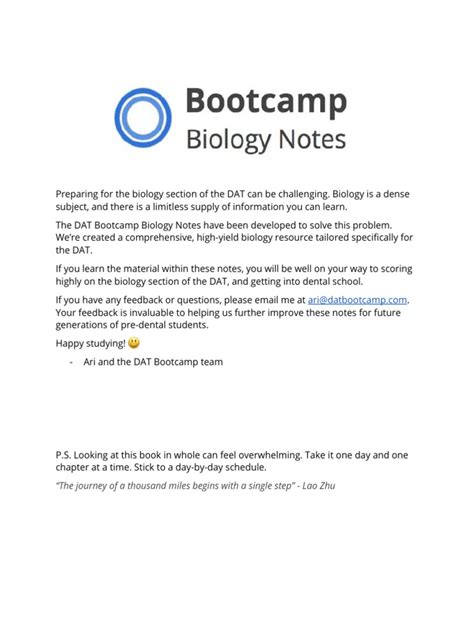 2018 Dat Bootcamp Biology Notes Pdf