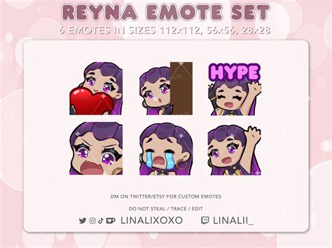 Valorant Reyna Emote Set Pack Cute Chibi Twitch Streamer Discord