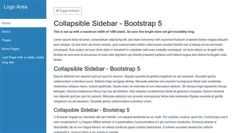 collapsible sidebar bootstrap 5