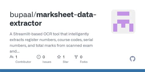 Github Bupaalmarksheet Data Extractor A Streamlit Based Ocr Tool That Intelligently Extracts