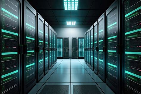 The Secure Server Rack The Heart Of Network Security Generative AI Stock Illustration