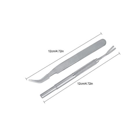 stainless steel tweezers with anti slip handle tick removal tool