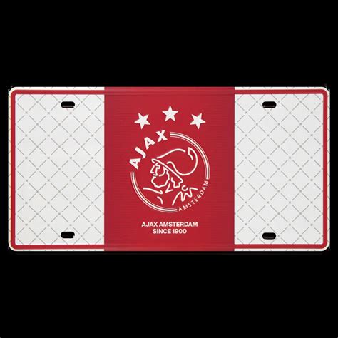 Ajax License Plate White Red White Official Ajax Fanshop