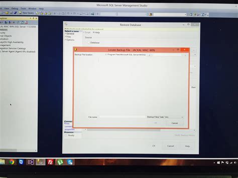 Sql Server Cannot Browse In Sql To Backup Bak File Stack Overflow