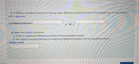 solved for testing the difference between the two population