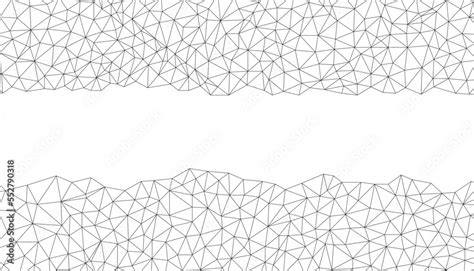 Abstract Banner Geometric Low Poly Graphic Background Of Triangular Facets Modern Black And