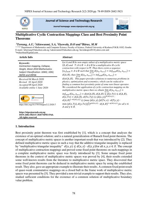 Pdf Multiplicative Cyclic Contraction Mappings Class And Best