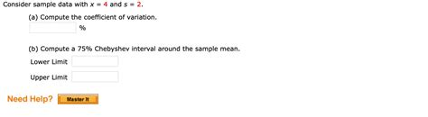 Solved Consider Sample Data With X 4 And S 2 A