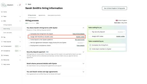 Adp Workforce Now® How To Use Onboarding Template Codes Oyster Help