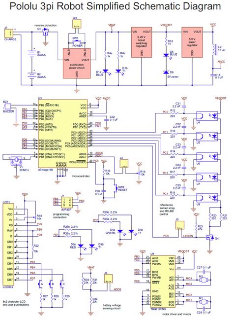 Pololu 5e 3pi Simplified Schematic Diagram