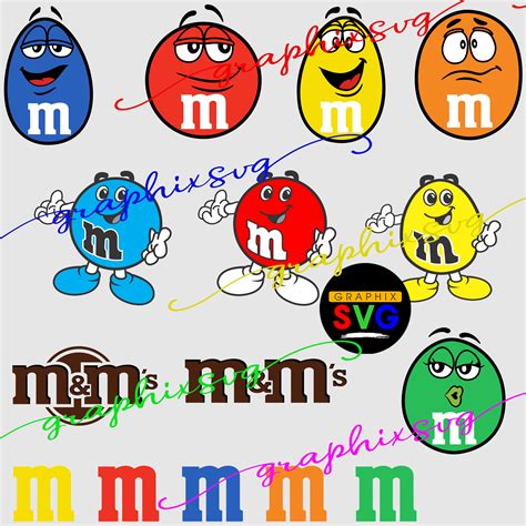 M And Ms Mandm Faces Svg Eps Png Bundle Face [all Layered By Color F