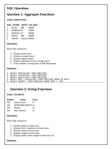 Sql Queries For Data Analysis Functions Pdf Sql Computer Programming