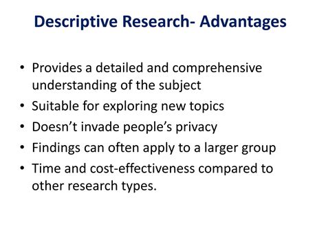 Descriptive Research Definition Advantages And Disadvantages Pptx