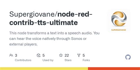 Github Supergiovanenode Red Contrib Tts Ultimate This Node