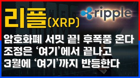 엑스알피리플 전망 암호화폐 서밋 실망 매물은 여기까지 나옵니다 그리고 3월 반등은 여기까지 나올겁니다 추가 하락 걱정되면 반드시 시청하세요 비트코인