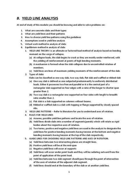 Yield Line Theory Pdf Bending Yield Engineering