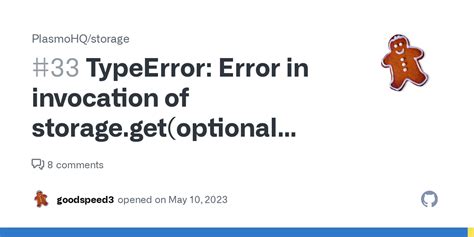 Typeerror Error In Invocation Of Storagegetoptional Stringarray