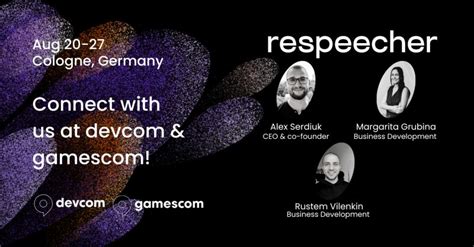 Respeecher On Linkedin Gamescom Devcom Voicecloning Voicesynthesis