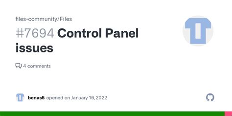Control Panel Issues · Issue 7694 · Files Communityfiles · Github