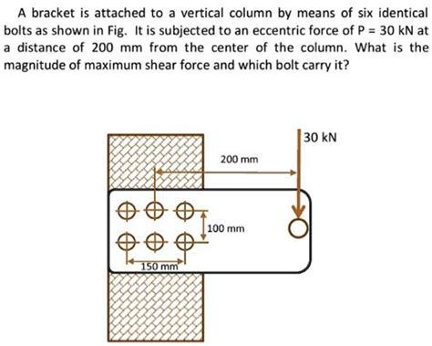 solved a bracket is attached to a vertical column by means of six