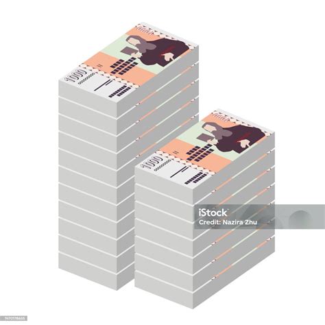 아이슬란드 크로나 벡터 일러스트 레이 션입니다 아이슬란드 화폐 세트 번들 지폐 지폐 1000 Isk 플랫 스타일 흰색 배경에