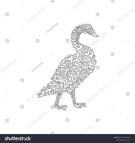 Single Swirl Continuous Line Drawing Adorable Stock Vector Royalty Free 2245344413 Shutterstock