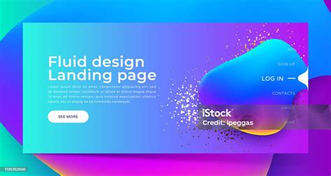 트렌디한 다채로운 액체 그라데이션 방문 페이지입니다 유체 다채로운 모양 골드 반짝이 아크릴 에폭시에서 현대 예술 작품 모양 벡터 0명에 대한 스톡 벡터 아트 및 기타 이미지