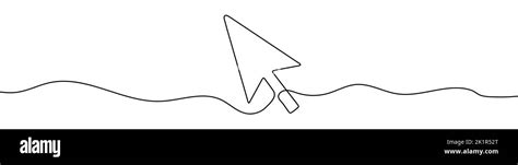Continuous Drawing Of Cursor Arrow One Line Icon Of Cursor Arrow One Line Drawing Background